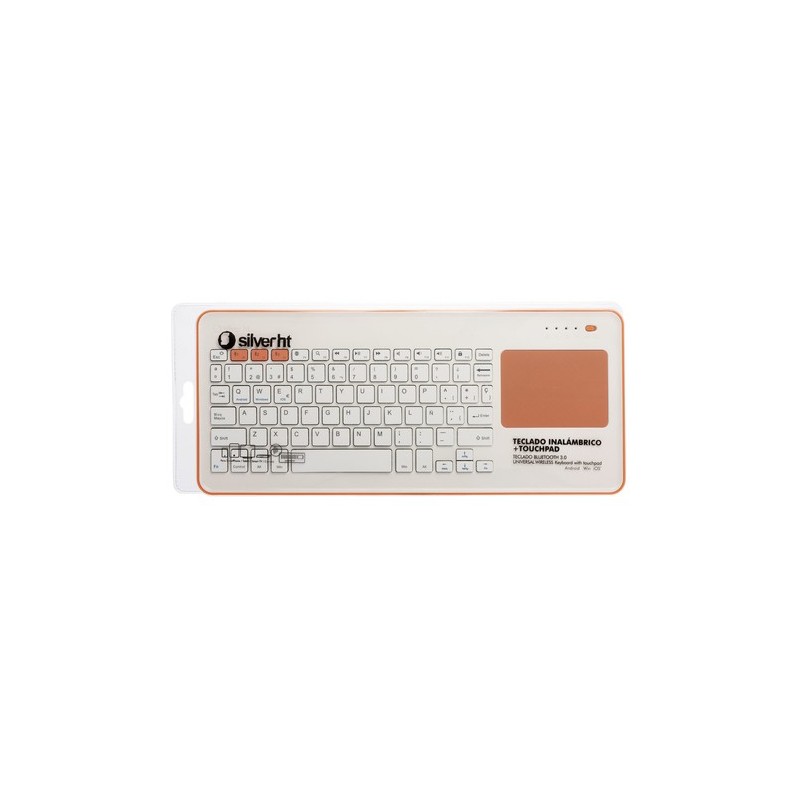 SilverHT Touchpad Wireless KB Silver Ht White + Peach